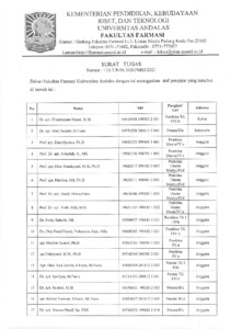 Untuk melaksanakan tugas Pengabdian Kepada Masyarakat oleh Bagian Biologi Farmasi dengan tema ...